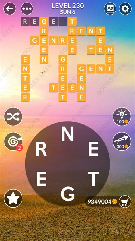 Wordscapes Level 230 Answers ~ Doors Geek
