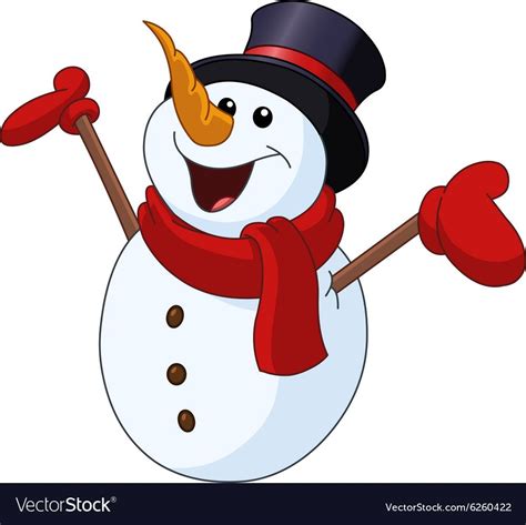 Happy Snowman Looking Up And Raising His Arms Download A Free Preview