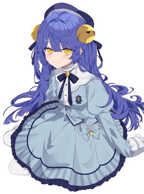 Safebooru 1girl Absurdres Ahoge Amamiya Kokoro Bell Blue Dress Blue