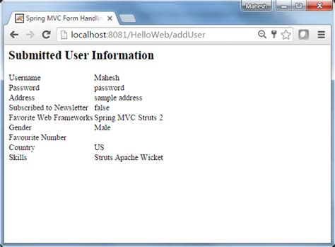 Spring MVC Listbox 列表框示例 Spring MVC 教程