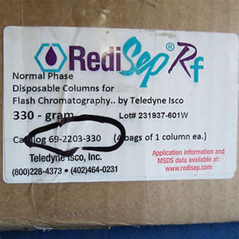 Buy Pk 4 Redisep Rf 330 Gram Normal Phase Disposable Flash Columns 69