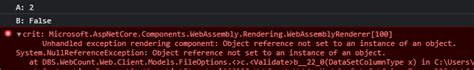 Blazor Wasm Error Object Reference Not Set To An Instance Of An Object