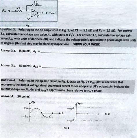 Solved Text Ri R2 Vout Fig1 Question 3 Referring To The Op Amp Circuit In Fig1 Let R1 5