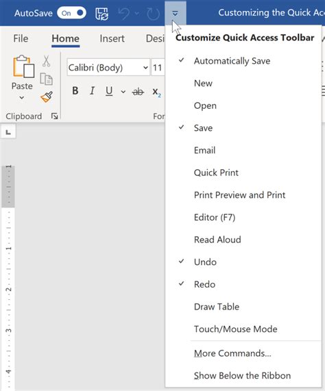 Customizing The Microsoft Word Quick Access Toolbar The Software Pro