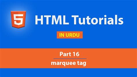 Html Marquee Tag Part 16 Html Tutorial In Hindi Urdu Youtube