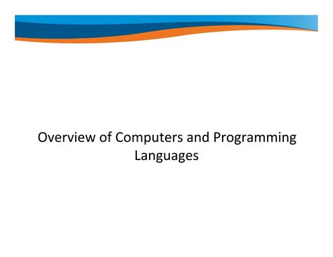 Overview Of Computers And Programming Ppt