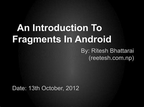 Introduction To Fragments In Android Pdf Programming Languages Computing