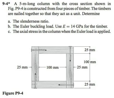 Solved A 5m Long Column With The Cross Section Shown In