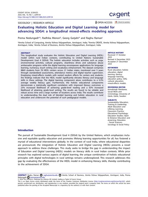 Pdf Evaluating Holistic Education And Digital Learning Model For