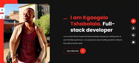 Kgaogelo Tshabalala On Linkedin Personal Portfolio Built Using Reactjs Includes Light Mode