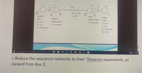 1 Reduce The Sequence Networks To Their Thevenin