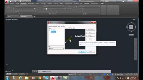 Autocad I 18 11 Multileader Style Manager Youtube
