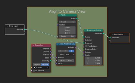 Align An Object To Camera View With Geometry Nodes Without Instance On