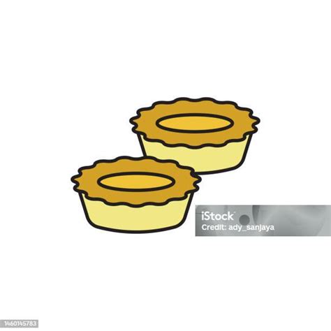 Ikon Vektor Kue Tar Telur Tanda Warna Terisi Untuk Konsep Seluler Dan