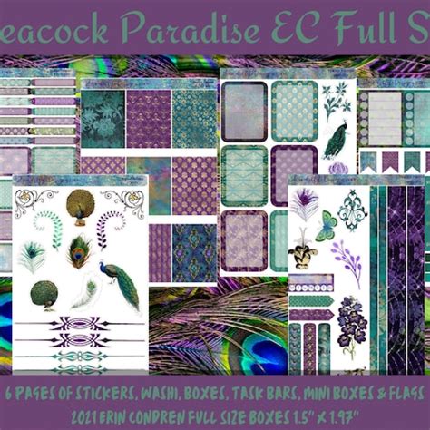 Planner Stickers Peacock Paradise Etsy
