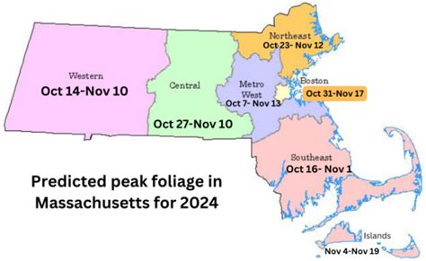 This Map Shows The Best Time For Fall Foliage In Massachusetts