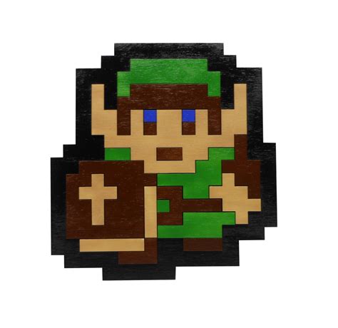 8 Bit Link From Nes Legend Of Zelda Wall Art Video Game Decor Etsy