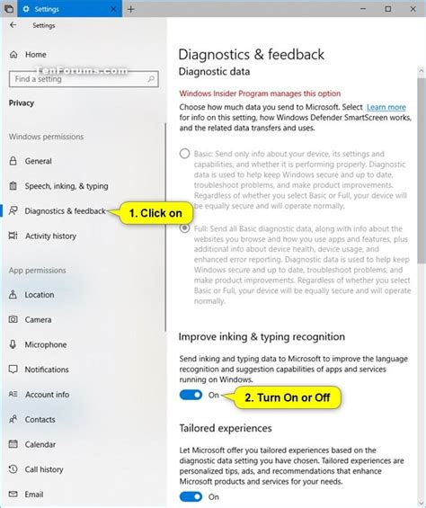 Turn On Or Off Improve Inking And Typing Recognition In Windows 10 Tutorials