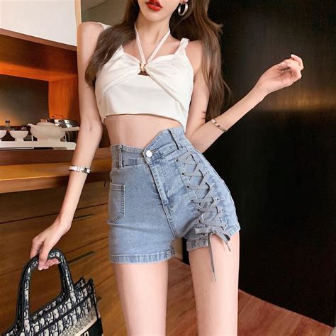 High Waisted Denim Shorts For Girls