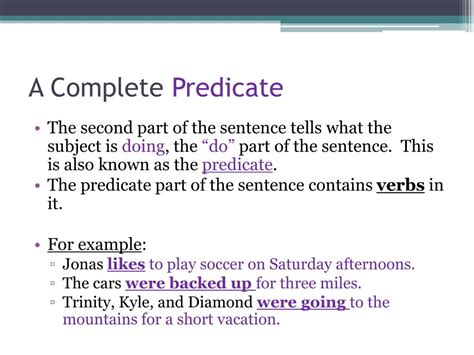Ppt Complete Subjects And Complete Predicates Powerpoint Presentation Id2369350