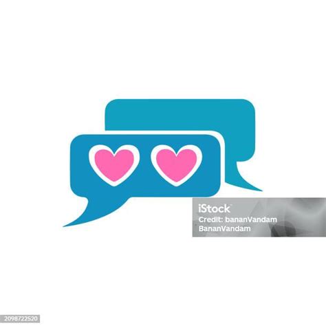 대화 구름 아이콘 파란색 배경에 하트 벡터 일러스트 레이 션 3차원 형태에 대한 스톡 벡터 아트 및 기타 이미지 3차원 형태