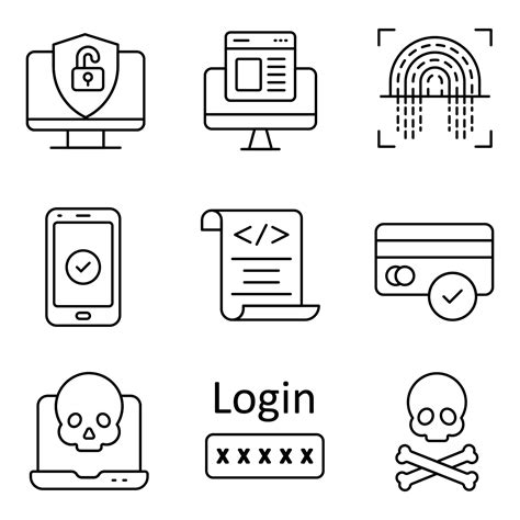 Internet Security Line Icons Set 3653406 Vector Art At Vecteezy