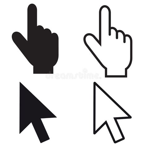 Mouse Pointer Set Editable Vector Icons Isolated On White Stock Vector Illustration Of