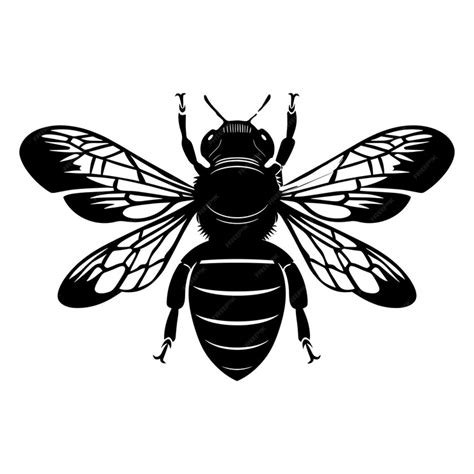 색 배경에 있는 벌 실루 터 일러스트레이션 프리미엄 벡터