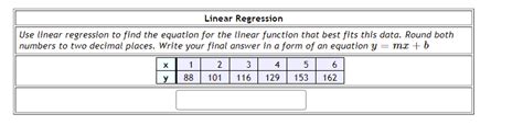 Solved Linear Regression Use Linear Regression To Find The Chegg Com