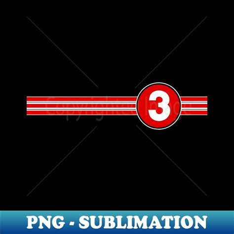 Red White Black Racing Car Stripes Number 3 Retro Png Sub Inspire
