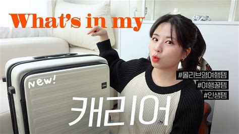 왓츠 인 마이 캐리어🧳 여행 꿀템 인생템 올영세일 여행템까지🫒 백팩 삼각대 정보 로젤 쿠보 캐리어 브랜든 여행파우치 다음 해외여행지는 Youtube