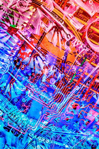 다채로운 양식의 초현실적 전자 회로 기판 세부 예술적 표현 0명에 대한 스톡 사진 및 기타 이미지 0명 Cpu 개념 Istock