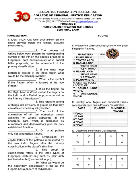 Forensic 2 Semi Final Exam Pdf Fingerprint Hand