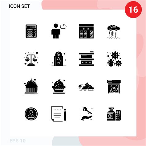 Modern Set Of 16 Solid Glyphs Pictograph Of Personal Interface Human Development Coding Editable