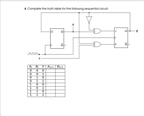Solved 4 Complete The Truth Table For The Following