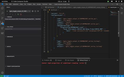 Mspm0g3507 Unable To Debug After Flashing There Is Already A Code Composer Debug Session