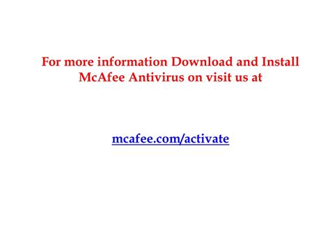 PPT Mcafee Com Activate Steps For Download And Install McAfee On Windows PC PowerPoint