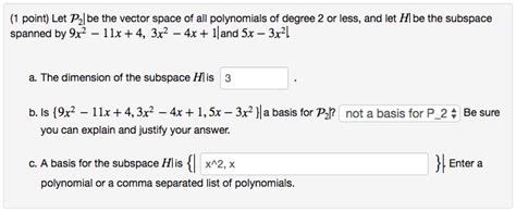 solved let p 2 be the vector space of all polynomials of