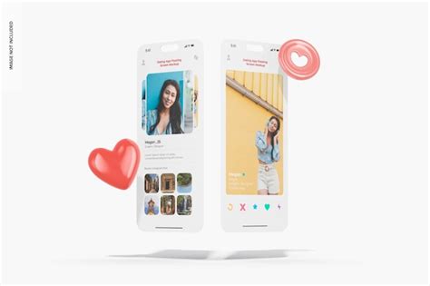 Premium Psd Dating App Floating Screens Mockup