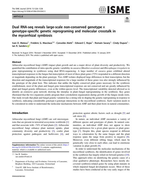 Dual Rna Seq Mycorrhizal Symbiosis Pdf
