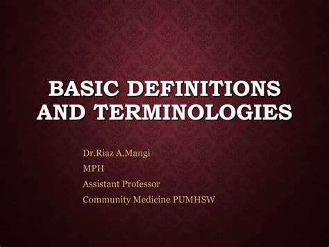 Basic Definations And Terminologypptx