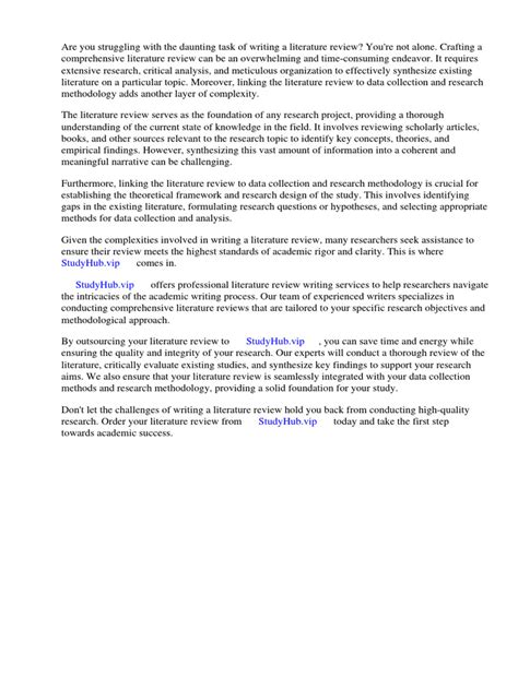 How Is Literature Review Linked To Data Collection And The Research Methodology Pdf Data