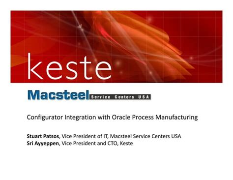 Oracle Configurator Integration With Oracle Process Manufacturing Opm