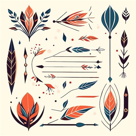 Premium Vector Organic Arrows Craftsmanship Floral Sketch Collection