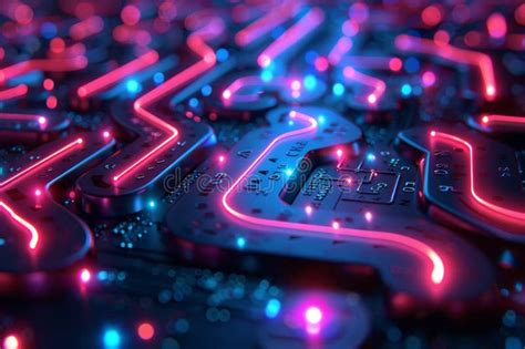 A Vibrant Neon Circuit Maze Pulsing With Energy Stock Image Image Of Complex Pulsing 320651217