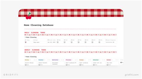 The 8 Best Notion Cleaning And Chore Templates Gridfiti