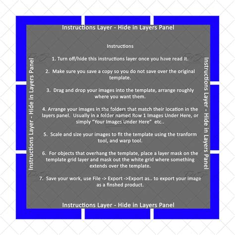 White Photo Box Grid Box Template Photoshop Template In The Box Inside The Box Etsy