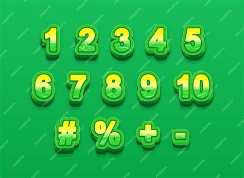 Premium Vector Green Gradient Style Numbers Set Vector