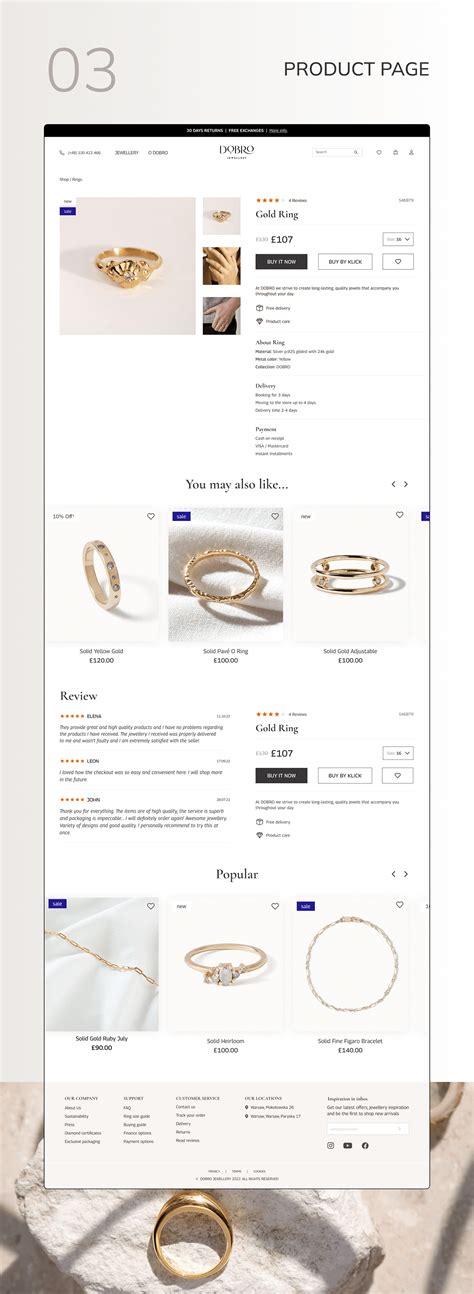 Jewellery E Commerce Redesign Concept Behance