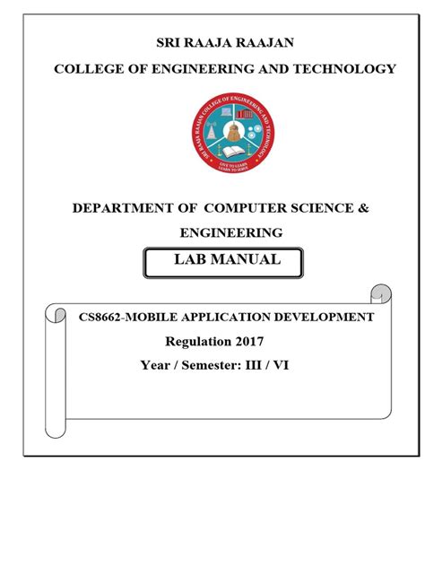 Cs8662 Mobile Applicationdevelopment Laboratory 1113774295 Cs8662 Mad